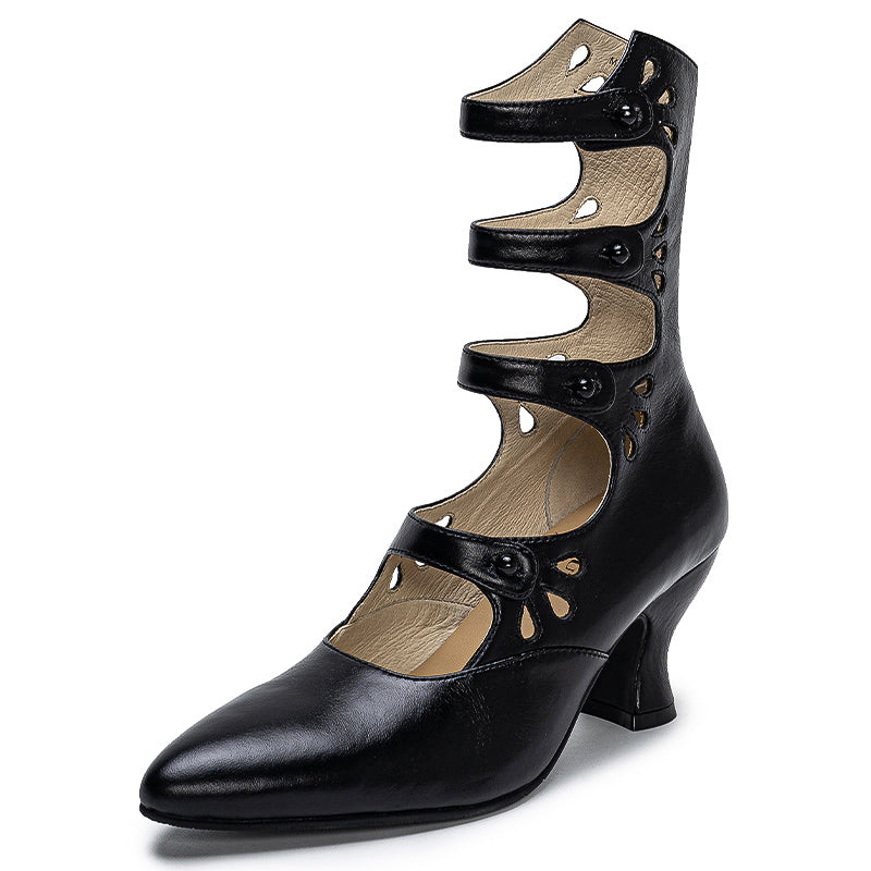 Colette Vintage Button Boots for Women Handmade Leather Victorian Cuto ...