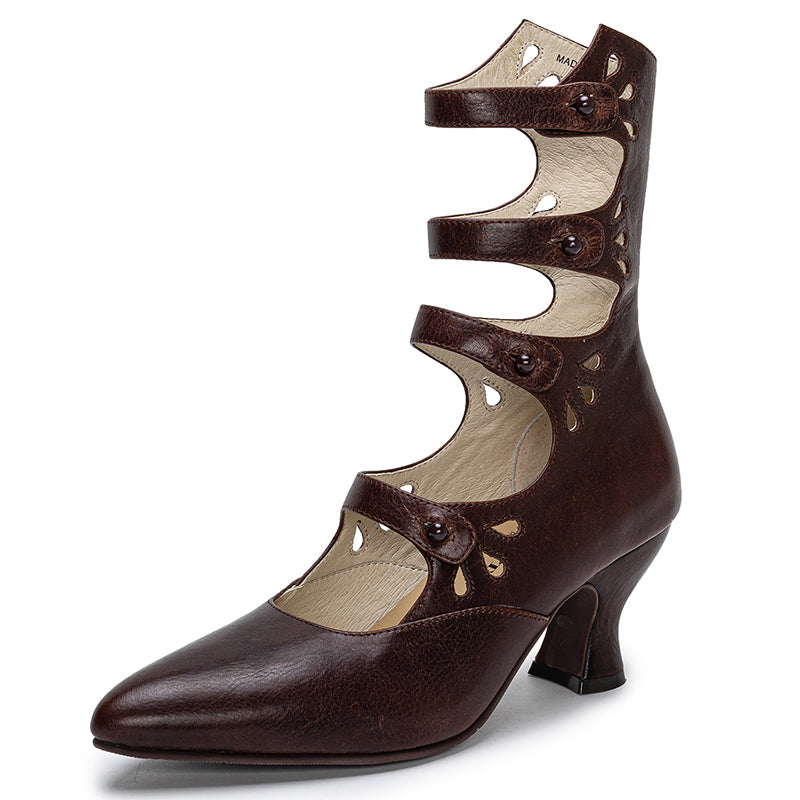 Colette Vintage Button Boots for Women Handmade Leather Victorian Cuto ...