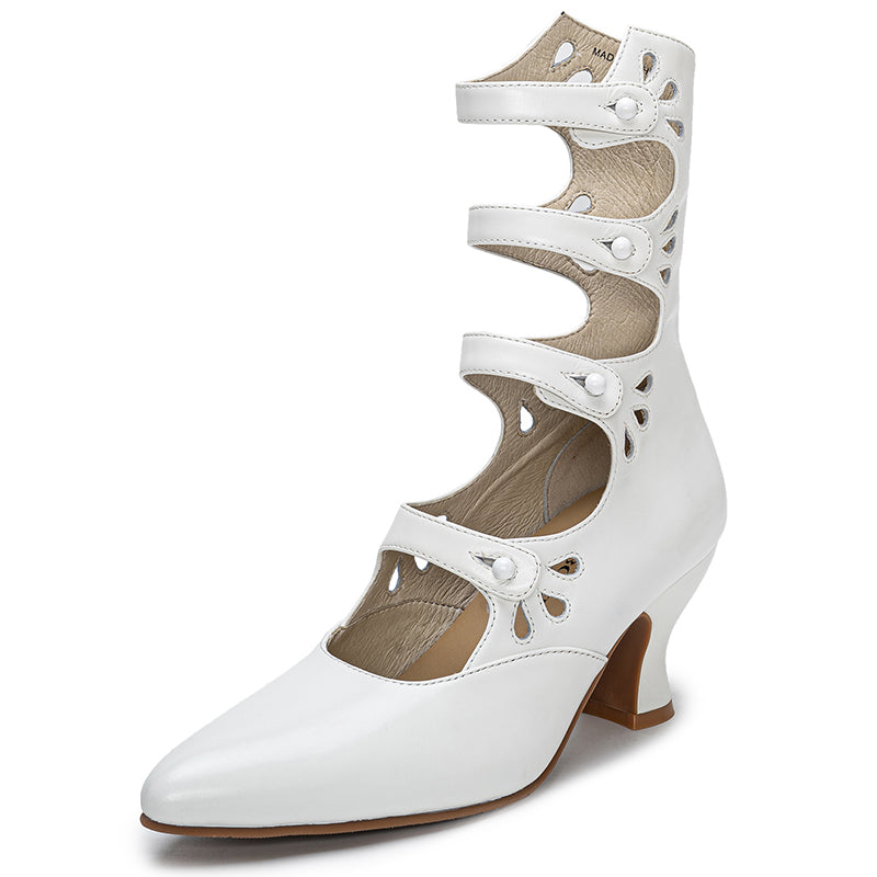Colette Vintage Button Boots for Women Handmade Leather Victorian Cuto ...