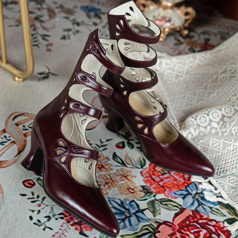 Colette Vintage Button Boots for Women Handmade Leather Victorian Cuto ...