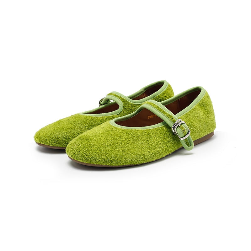 Dwarves Handmade Suede Leather Mary Jane Flats for Women in 5 Colors ...